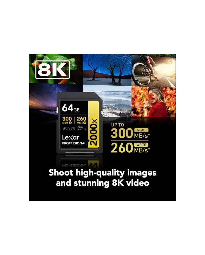 LEXAR SD 64GB V90 2000X UHS-II